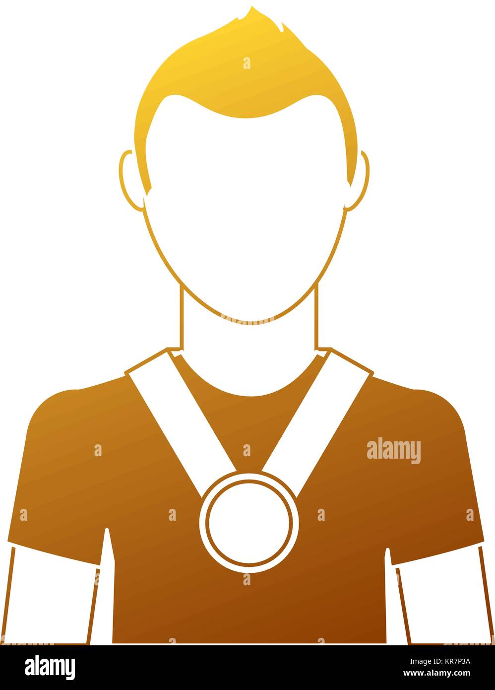 man with winner medal character Stock Vector Image & Art - Alamy