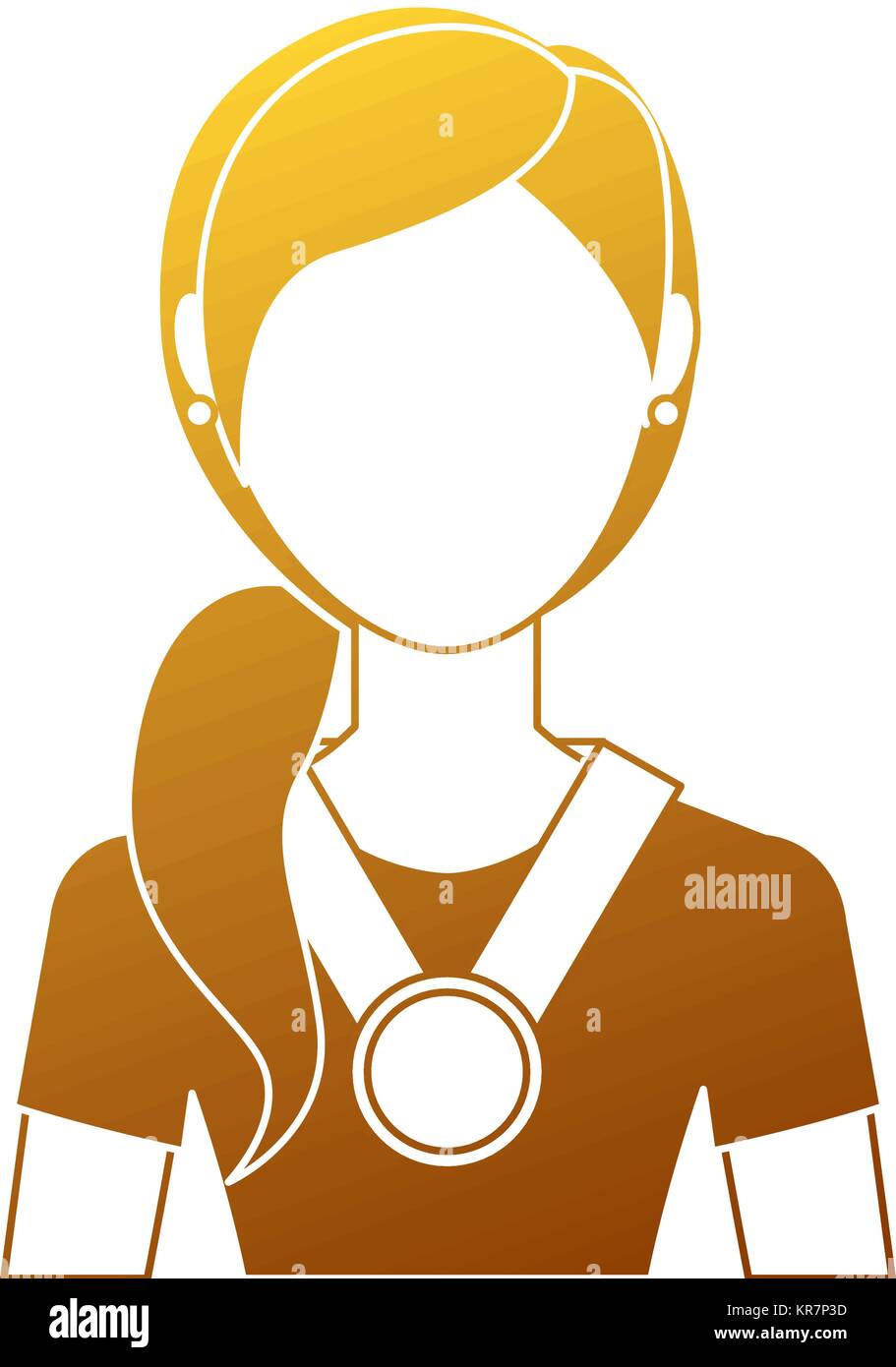 woman with winner medal character Stock Vector Image & Art - Alamy