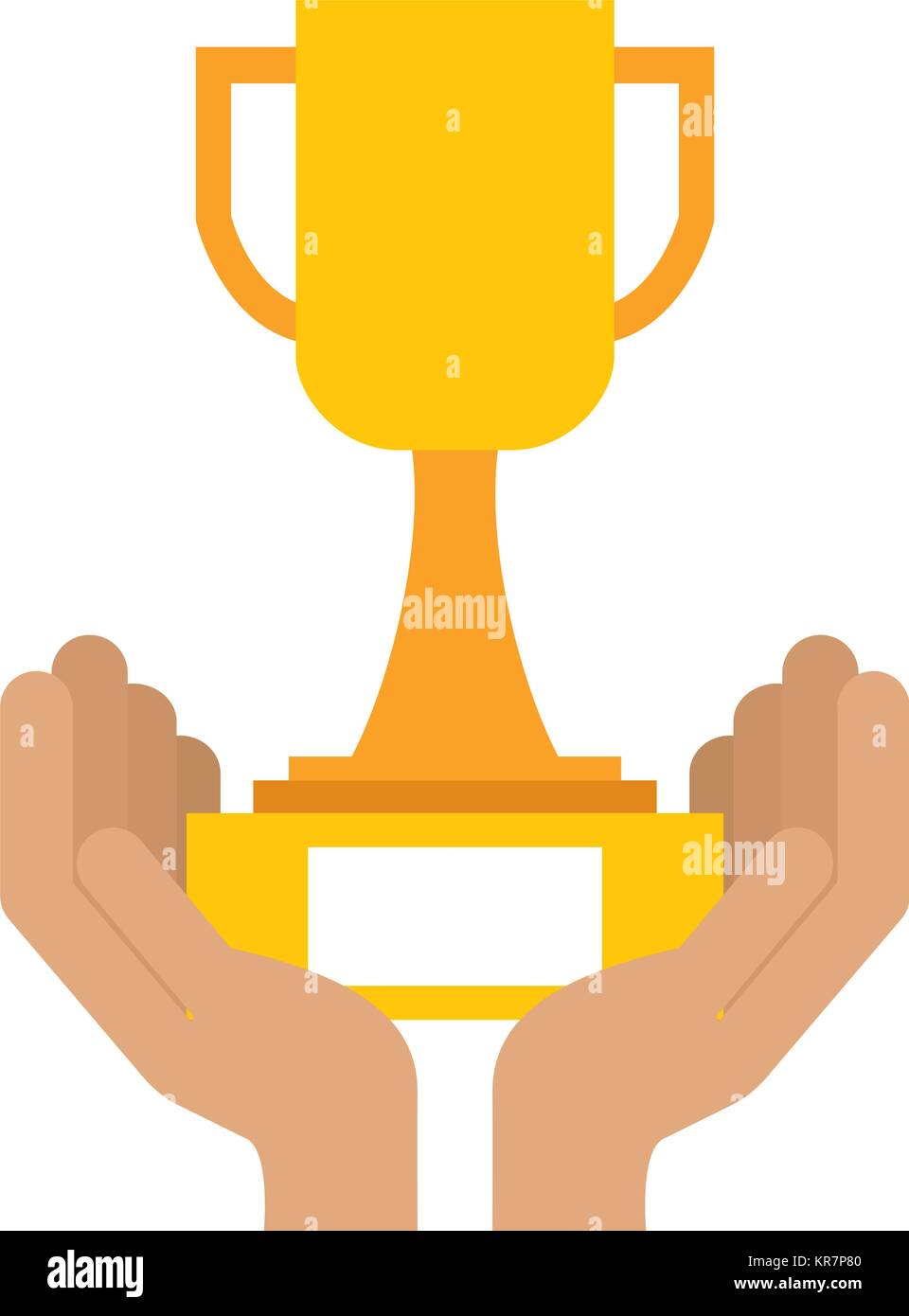 hands human with trophy cup winner icon Stock Vector Image & Art - Alamy