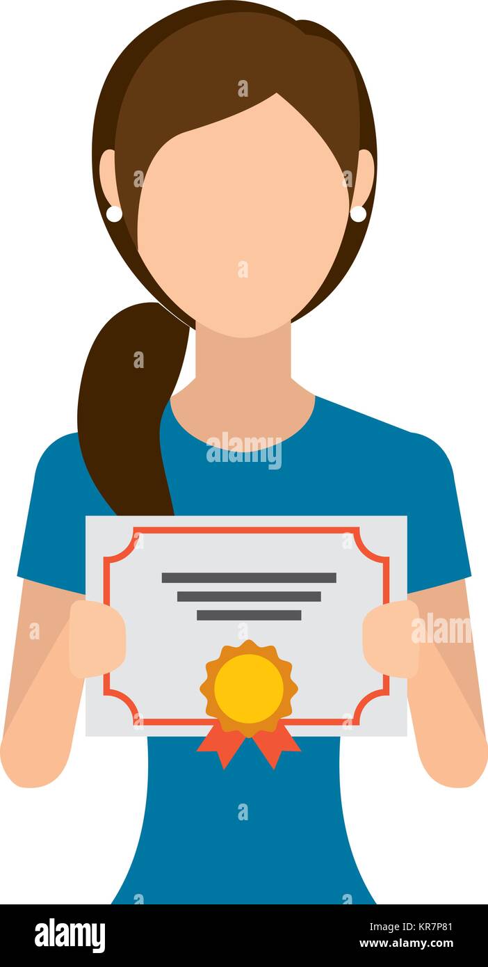 woman winner with diploma Stock Vector Image & Art - Alamy