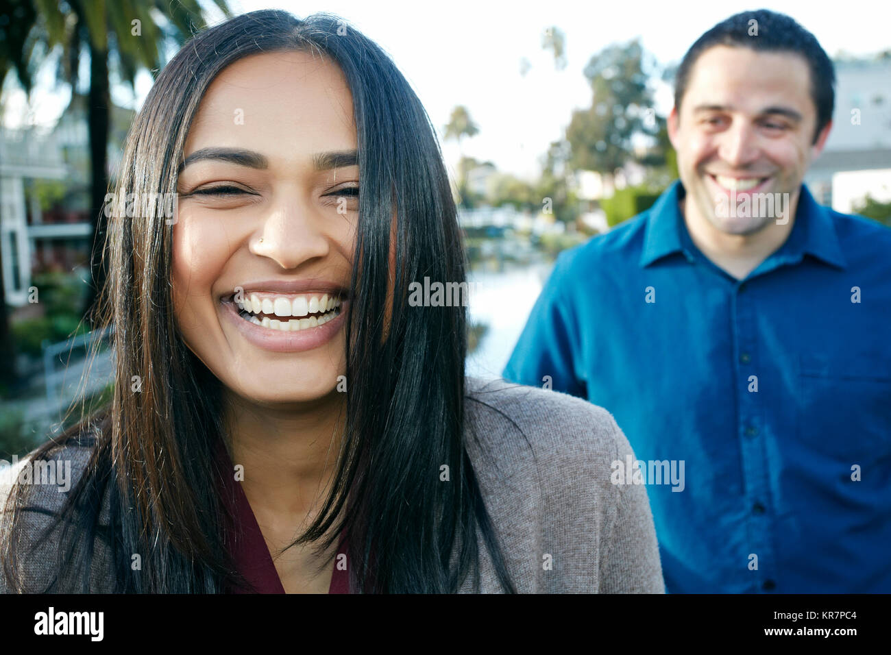Close up of laughing couple Stock Photo - Alamy