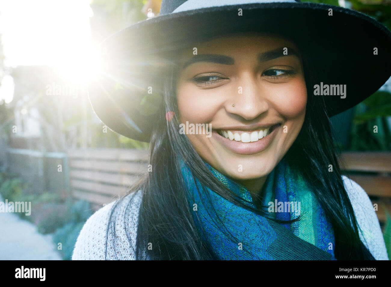 Woman back hair blowing outdoors hi-res stock photography and images ...