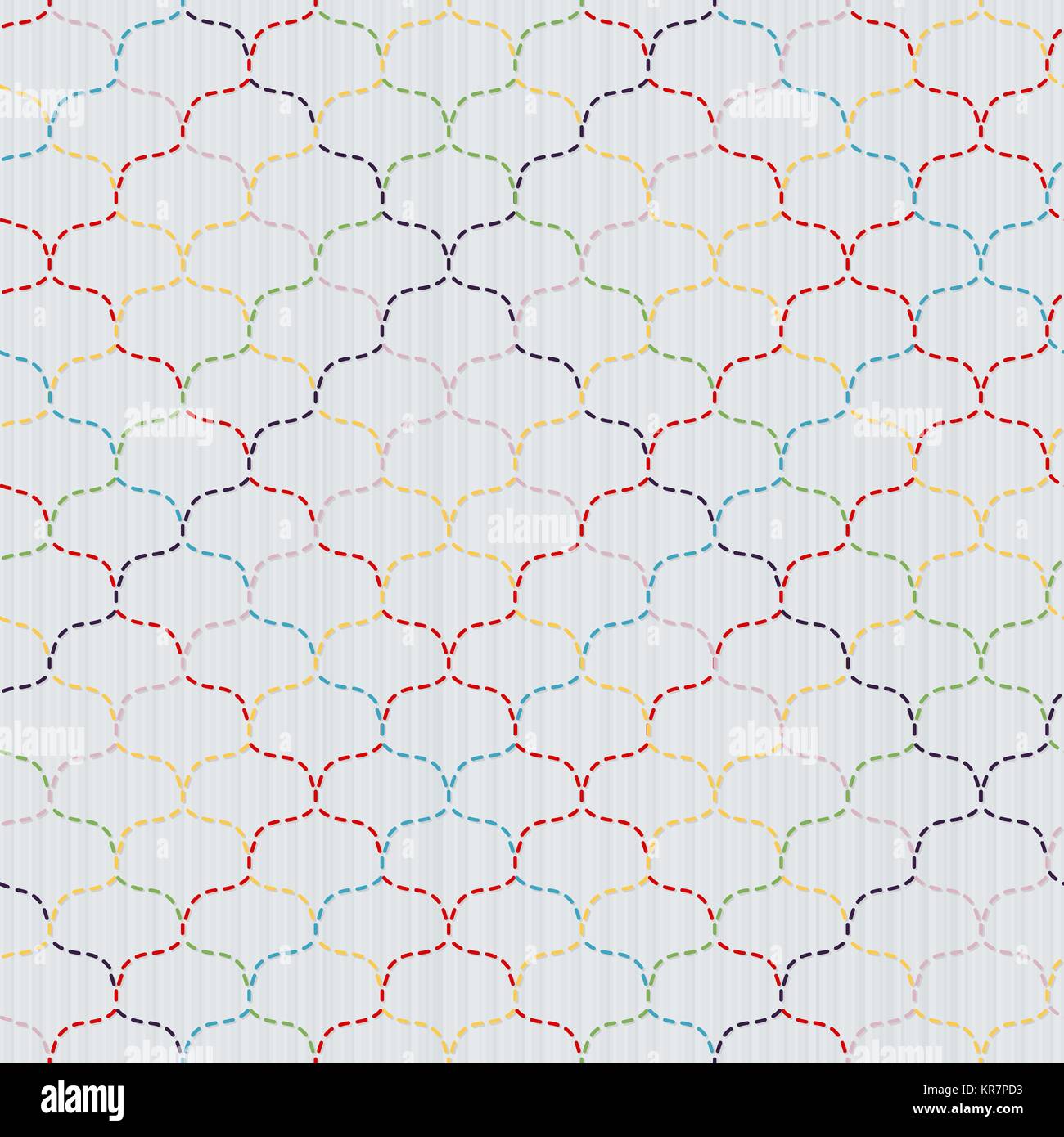 Wavy sashiko texture. Abstract Seamless patterns. Colorful stitches on ...