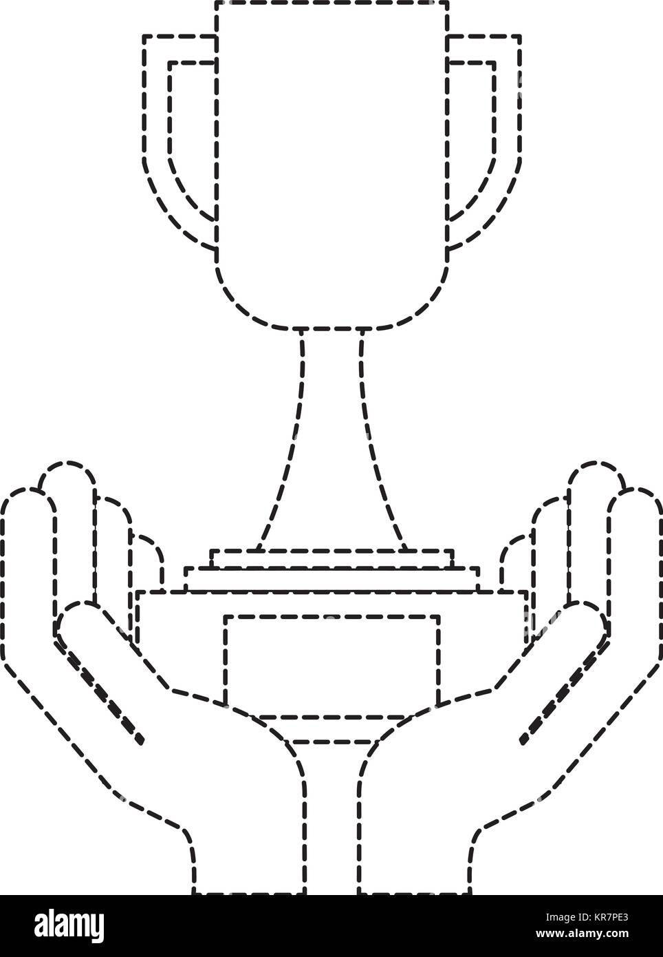 hands human with trophy cup winner icon Stock Vector Image & Art - Alamy