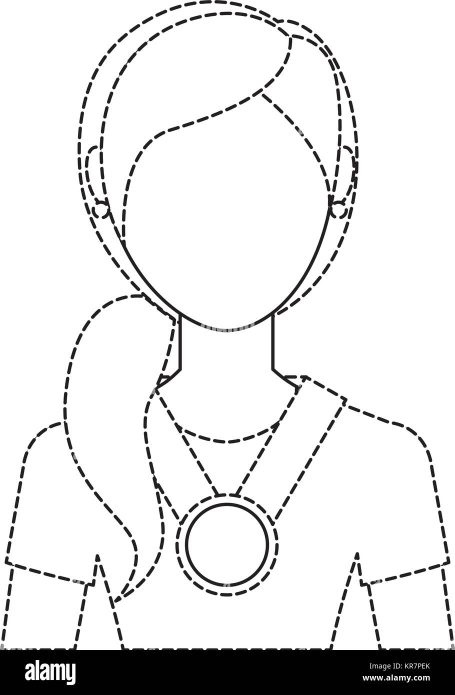 woman with winner medal character Stock Vector Image & Art - Alamy