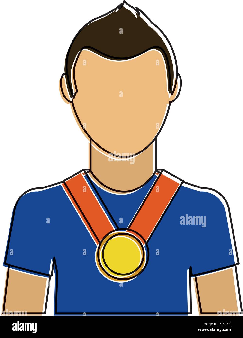 man with winner medal character Stock Vector Image & Art - Alamy