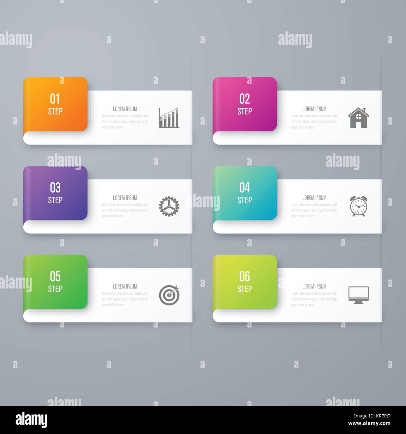 6 steps infographics hi-res stock photography and images - Alamy