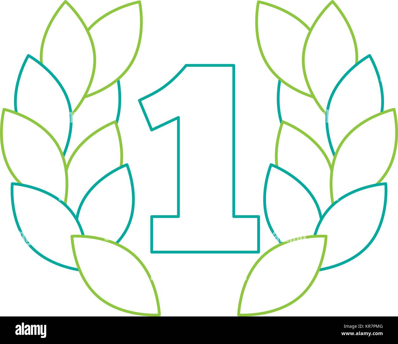 number one with wreath trophy award Stock Vector Image & Art - Alamy