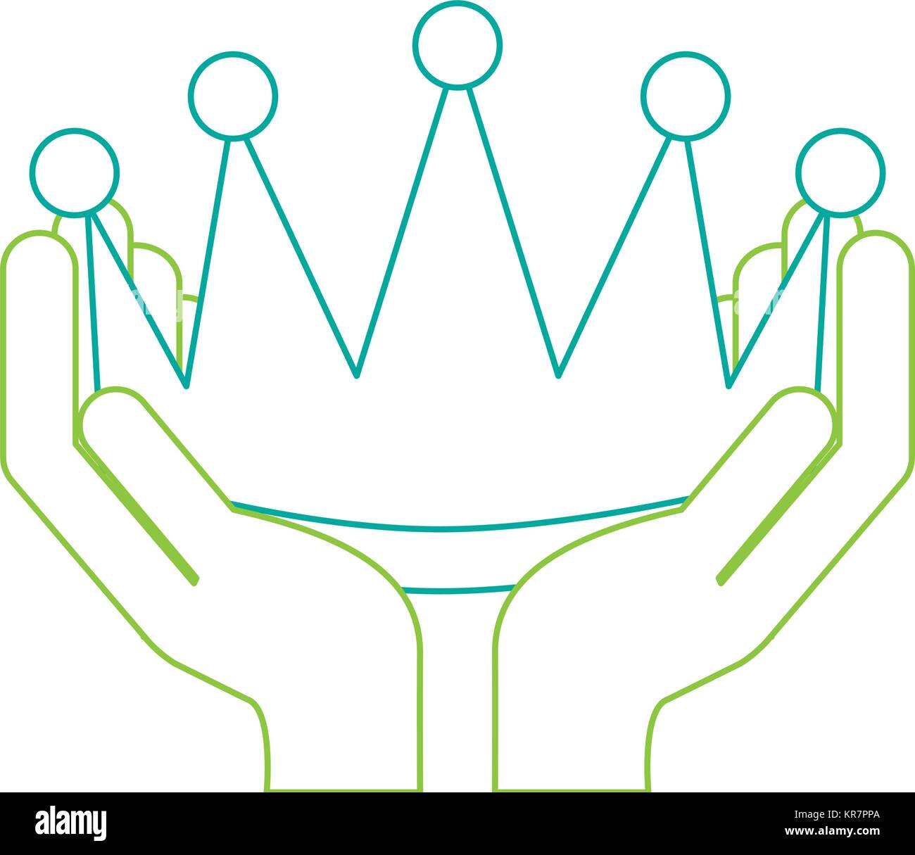 winner hands with crown isolated icon Stock Vector Image & Art - Alamy