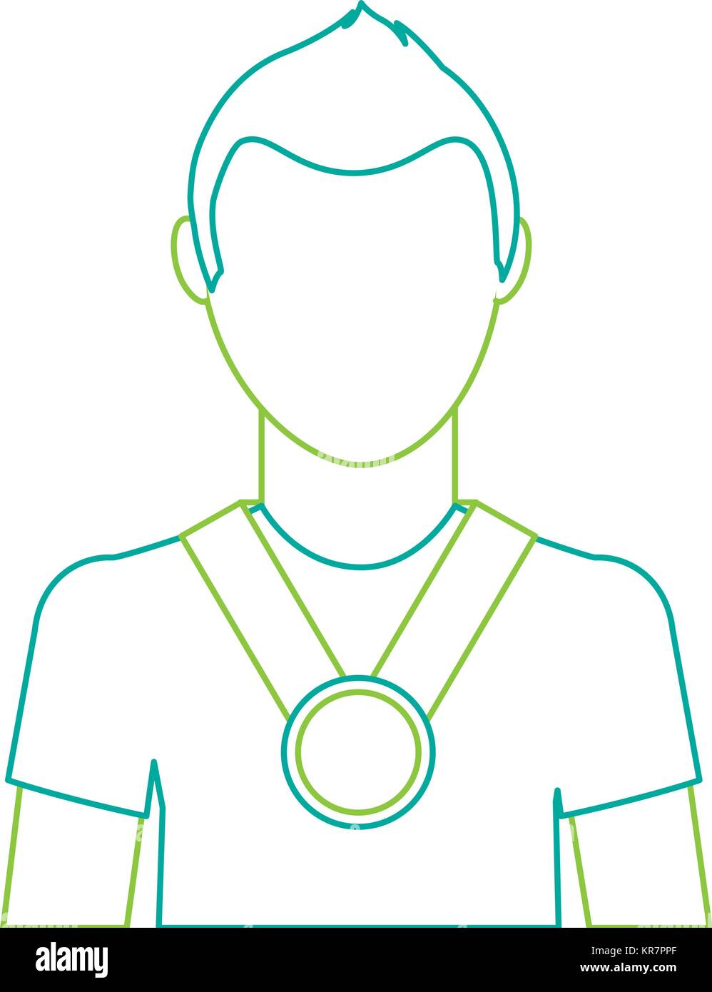 man with winner medal character Stock Vector Image & Art - Alamy