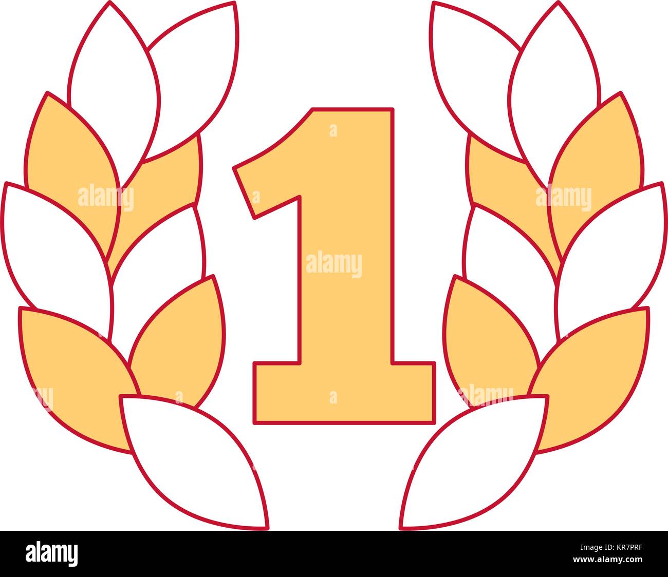 number one with wreath trophy award Stock Vector Image & Art - Alamy