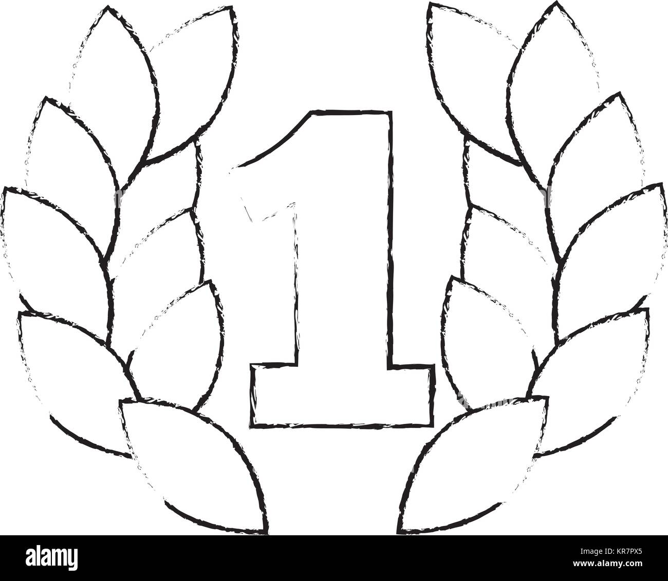 number one with wreath trophy award Stock Vector Image & Art - Alamy