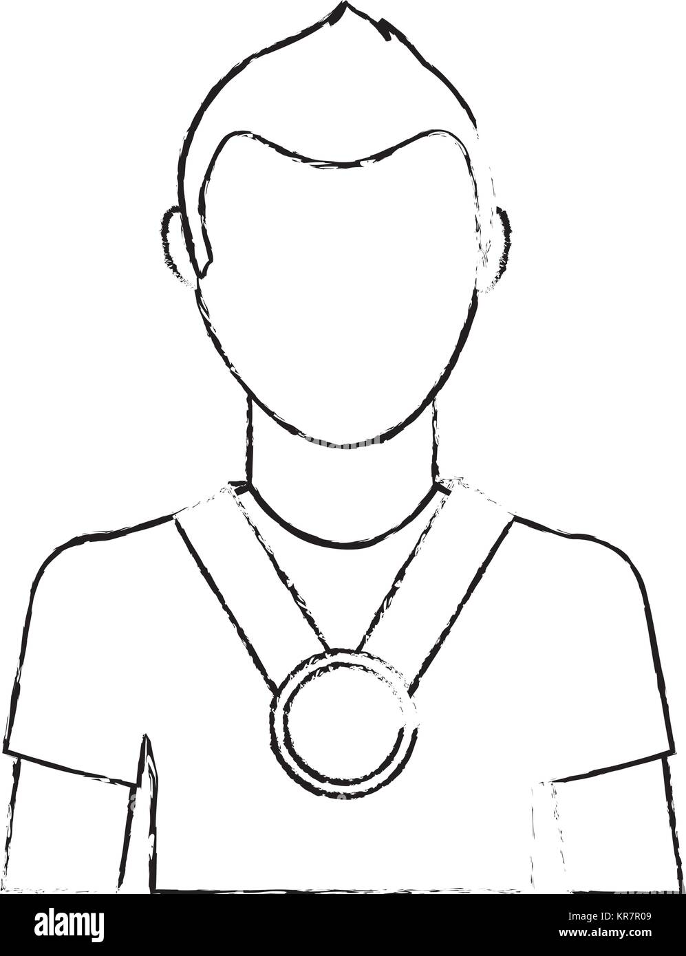 man with winner medal character Stock Vector Image & Art - Alamy