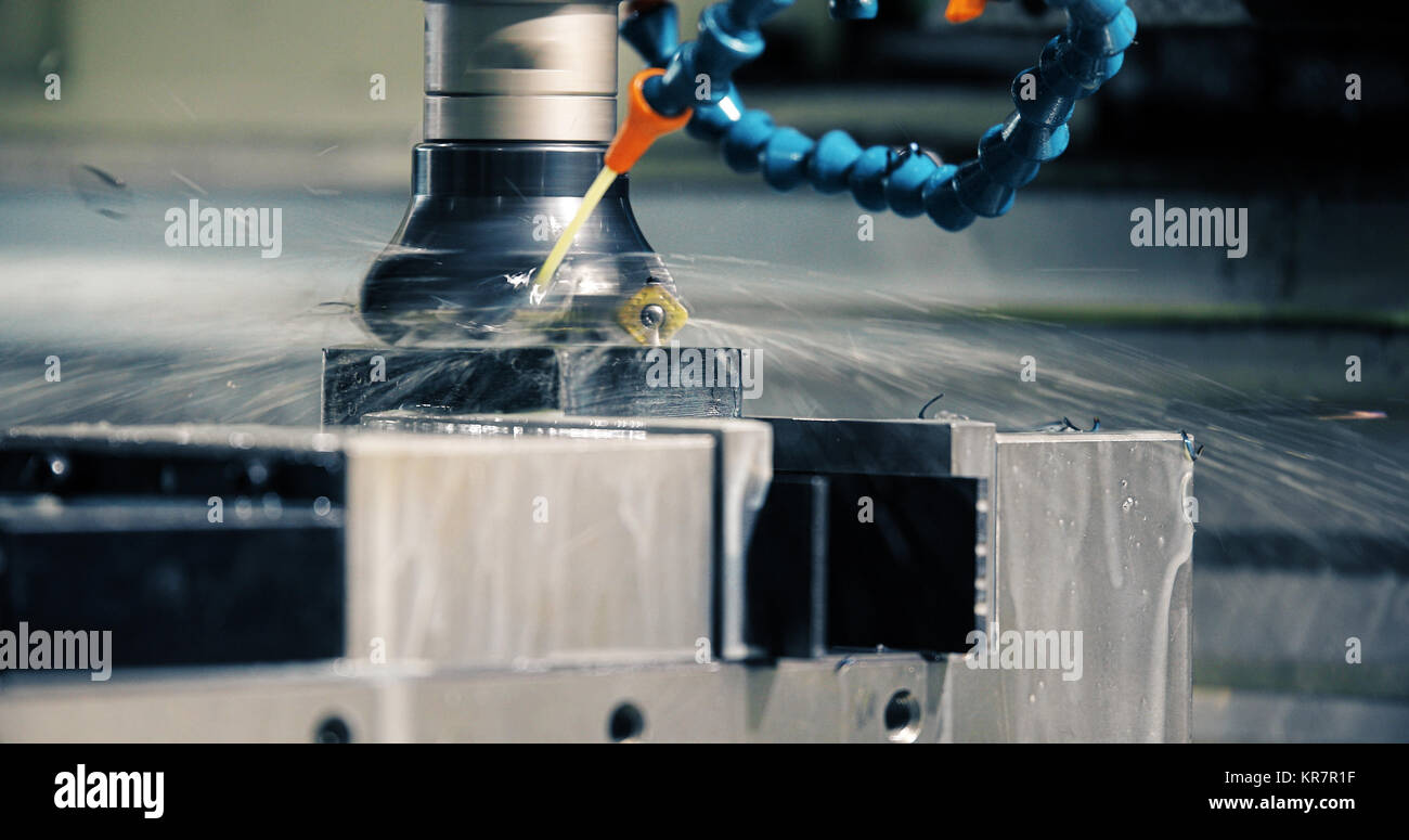 Cnc metal milling lathe machine in metal industry Stock Photo - Alamy