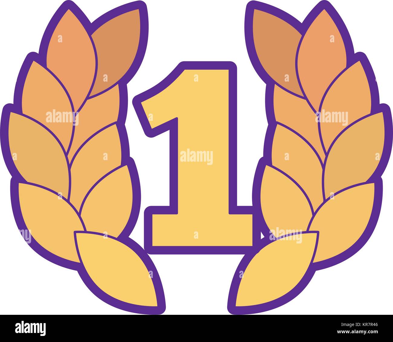 number one with wreath trophy award Stock Vector Image & Art - Alamy