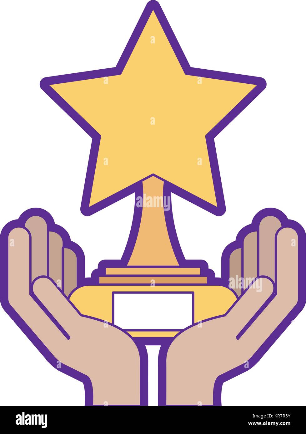 hands with star trophy winner icon Stock Vector Image & Art - Alamy