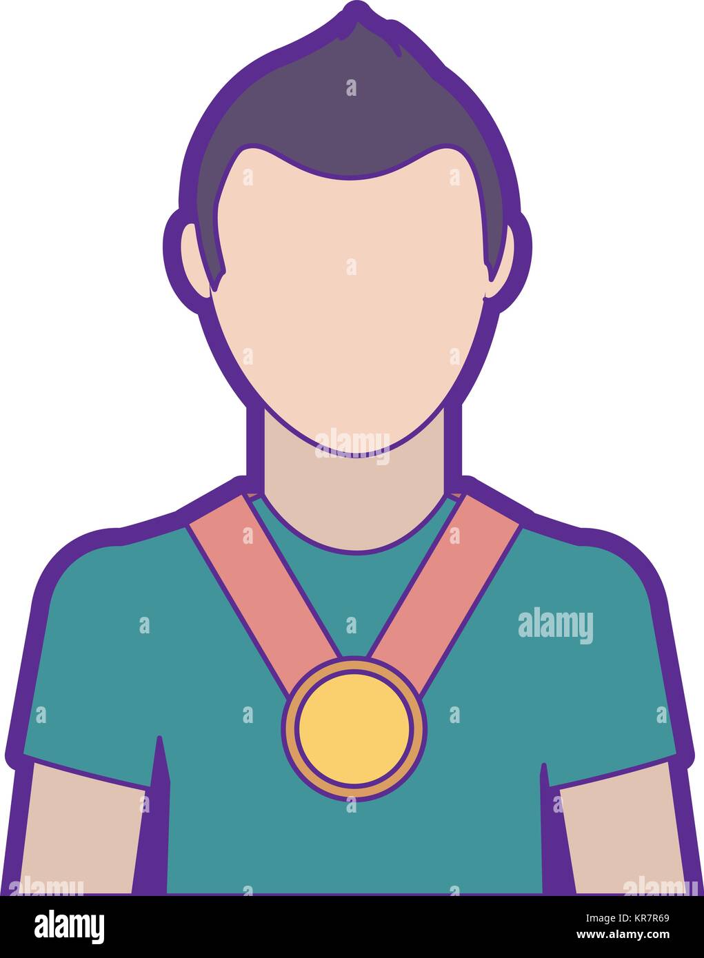 man with winner medal character Stock Vector Image & Art - Alamy