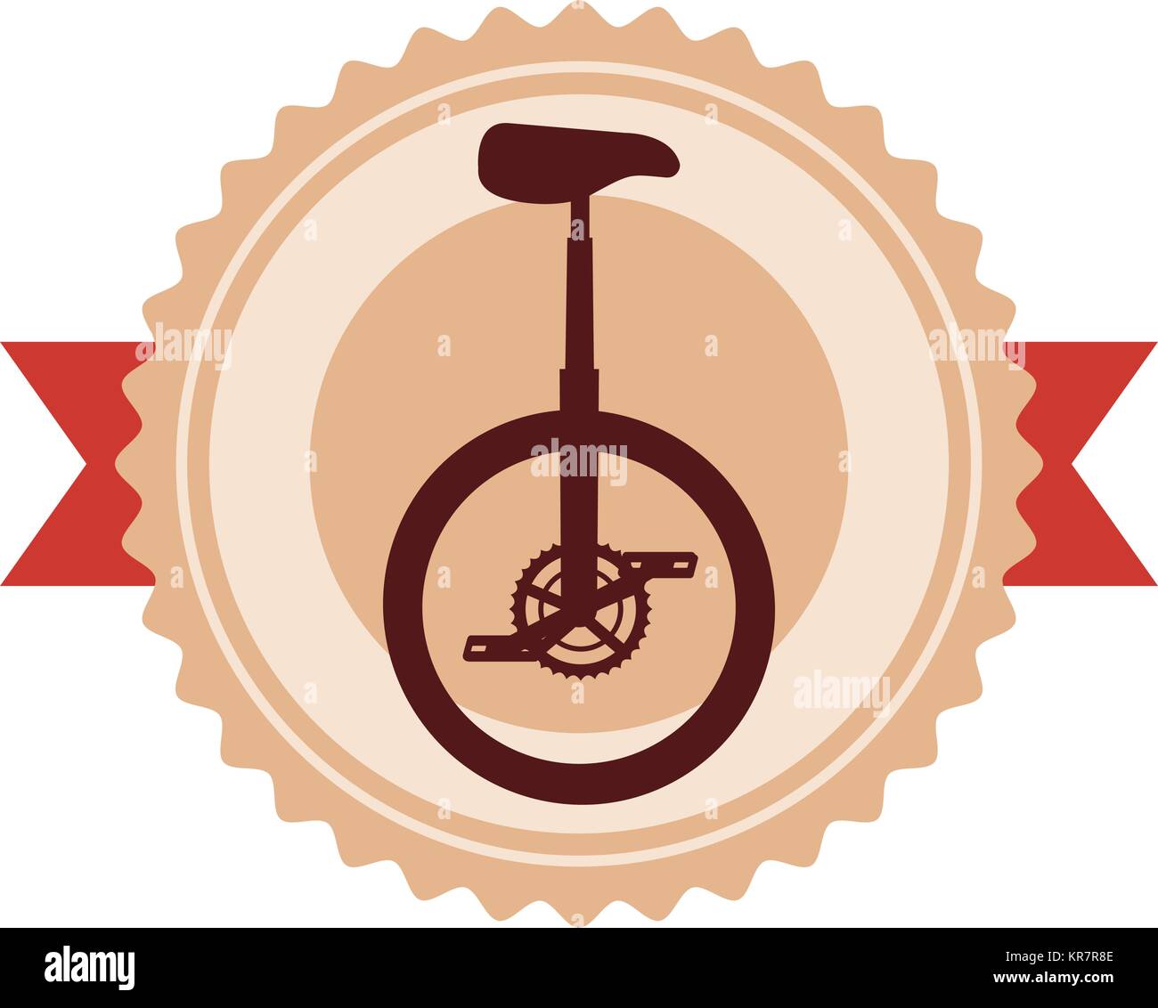 monocycle race emblem with ribbon Stock Vector Image & Art - Alamy