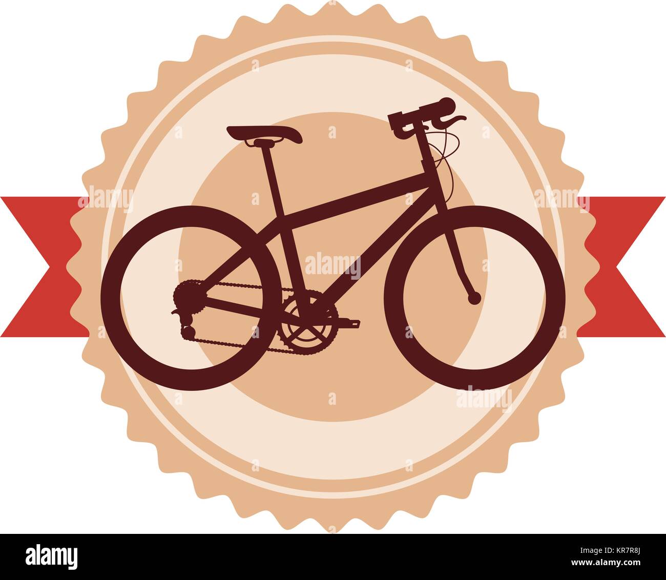sport bicycle emblem with ribbon Stock Vector Image & Art - Alamy