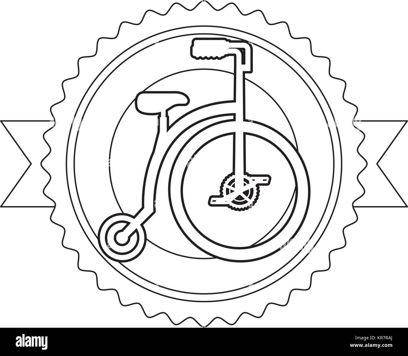 retro bicycle emblem with ribbon Stock Vector Image & Art - Alamy