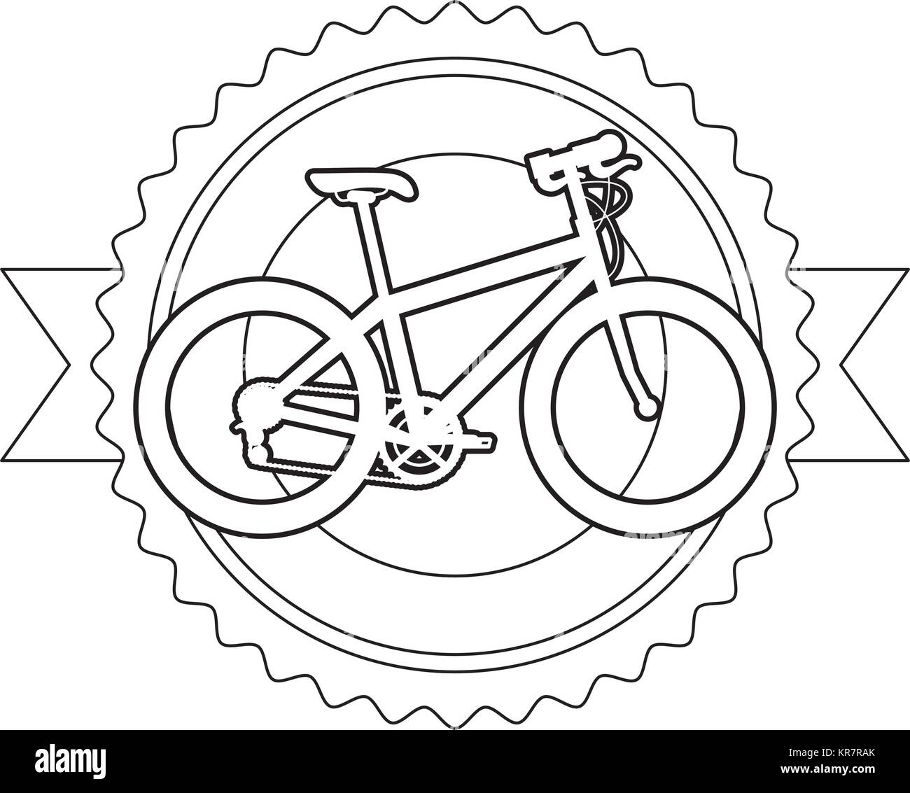 sport bicycle emblem with ribbon Stock Vector Image & Art - Alamy