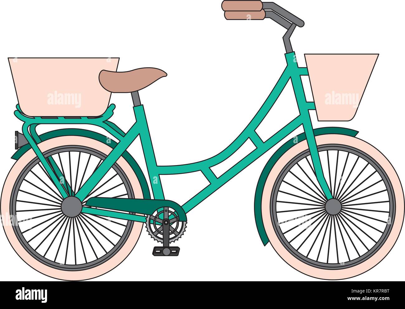 Summer bicycle basket Stock Vector Images - Alamy