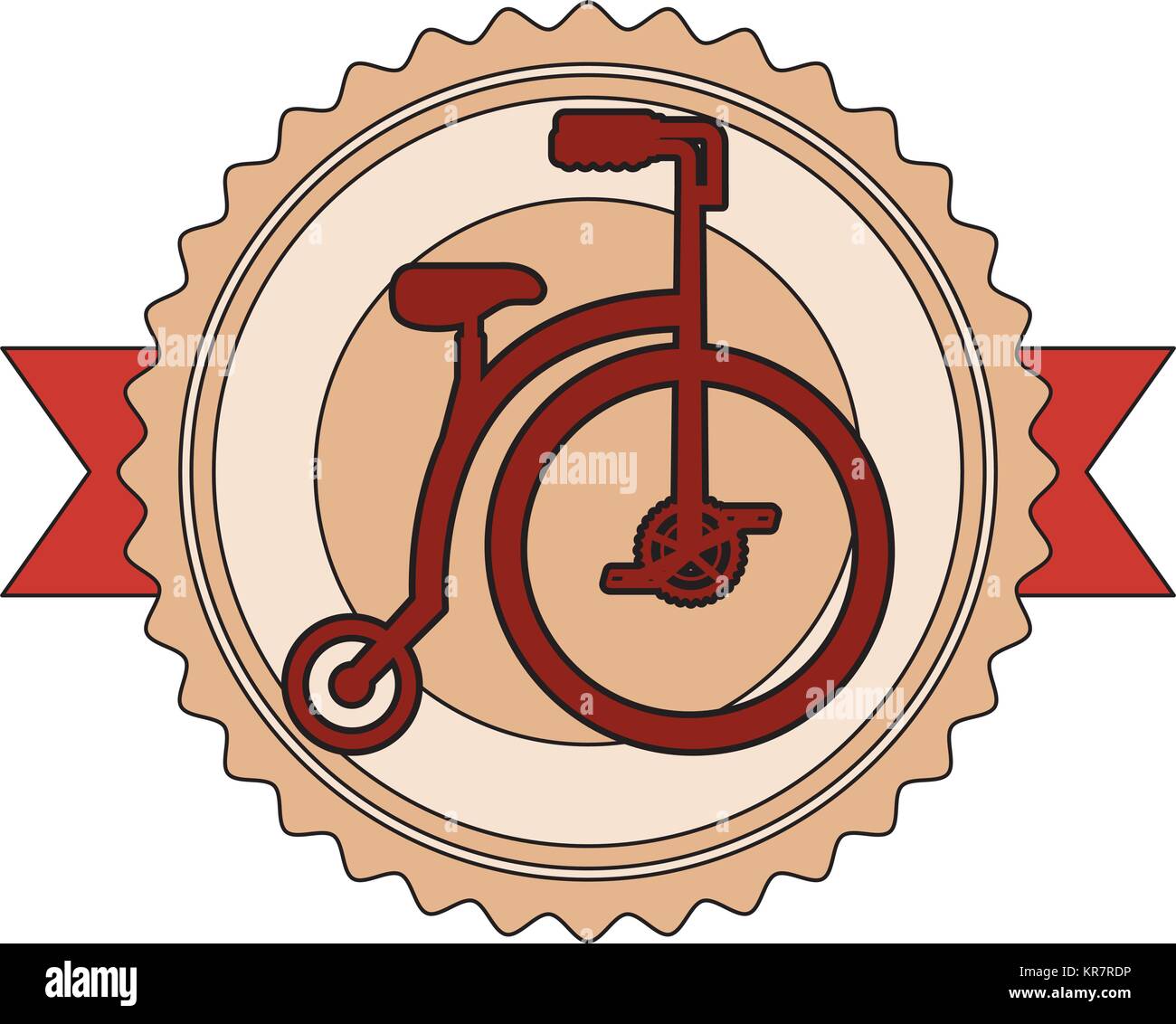 retro bicycle emblem with ribbon Stock Vector Image & Art - Alamy