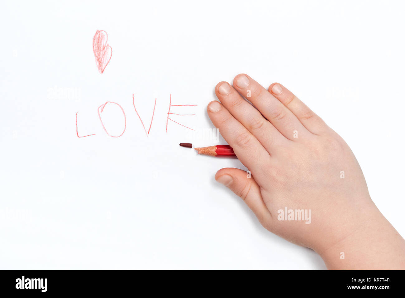 Child wrote love Stock Photo - Alamy