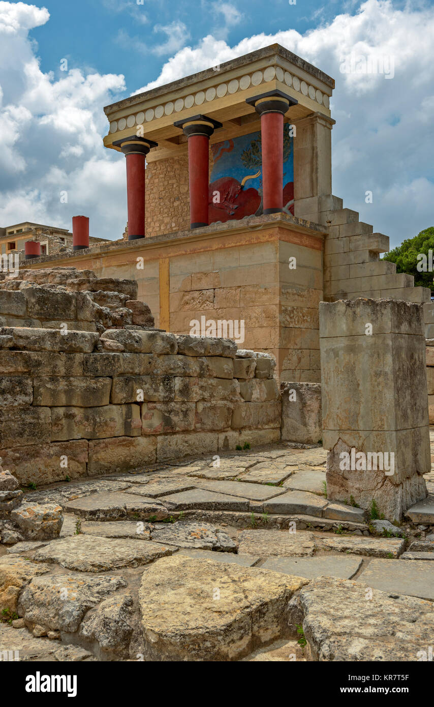 Knossos palace archaeological site on Crete, Greece Stock Photo - Alamy
