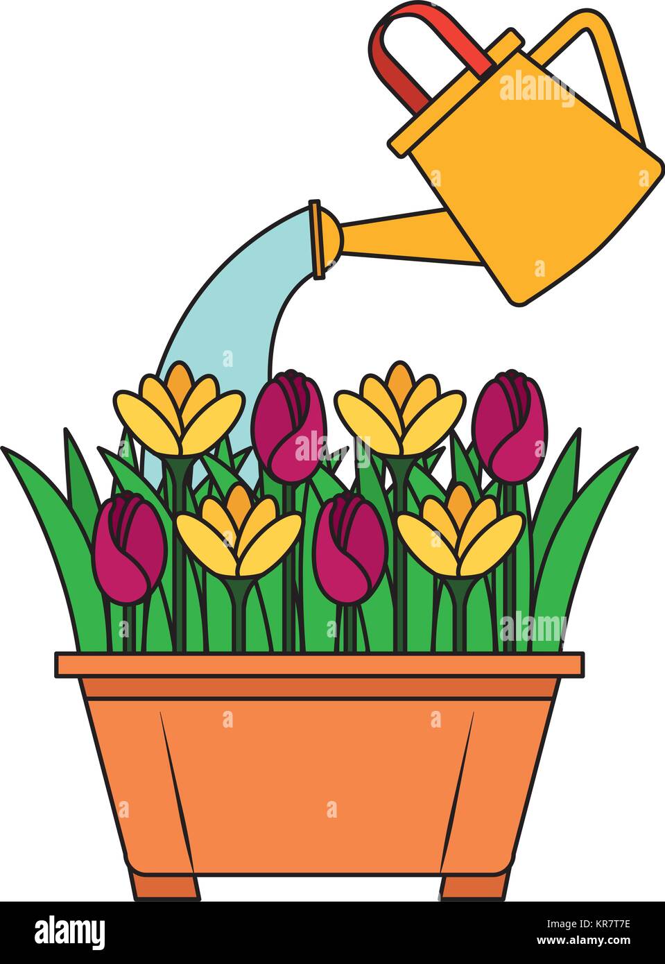 Container grown flowers Stock Vector Images - Alamy