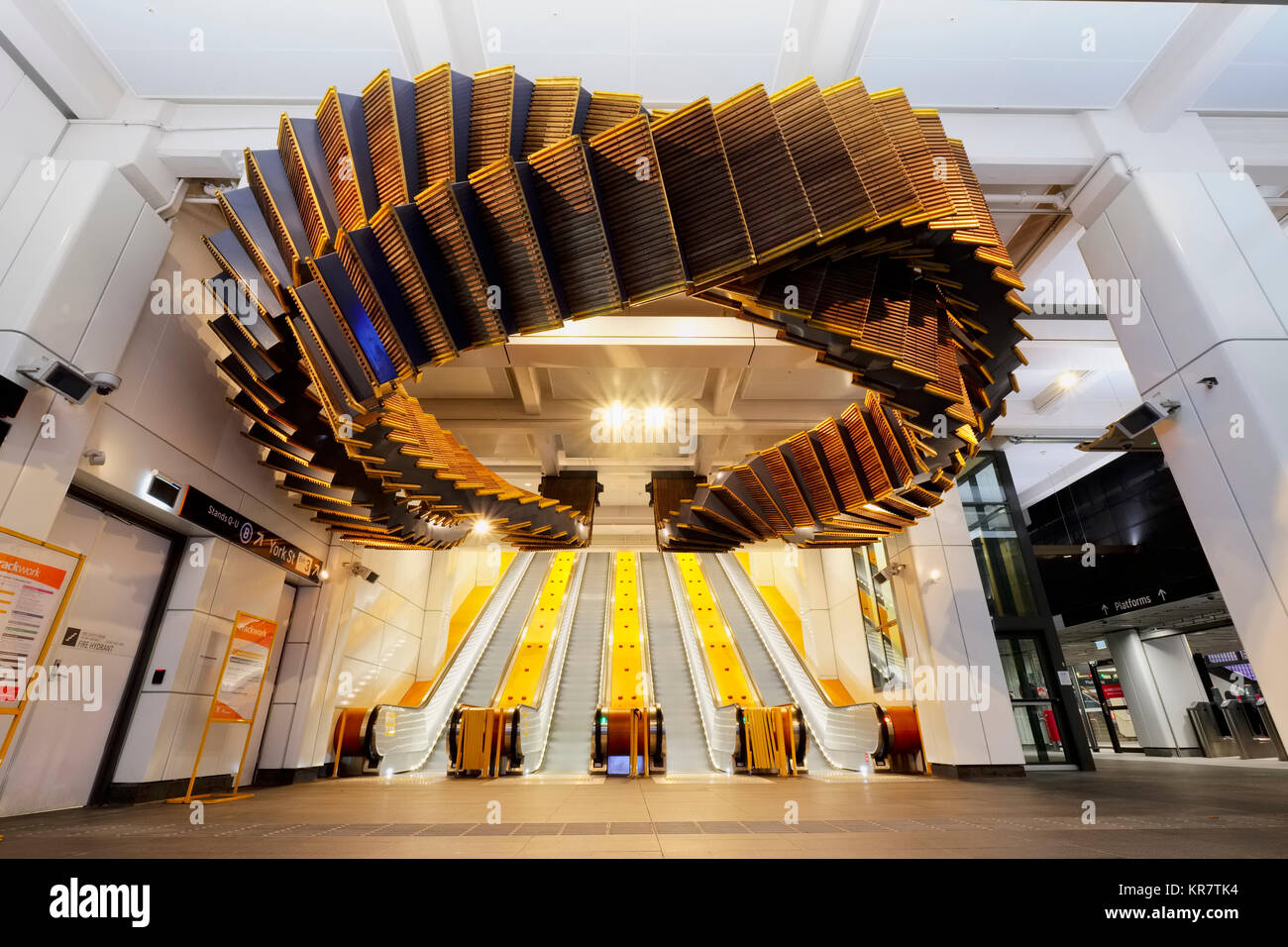 The 'Interloop' sculpture by Chris Fox in Wynyard train station in ...