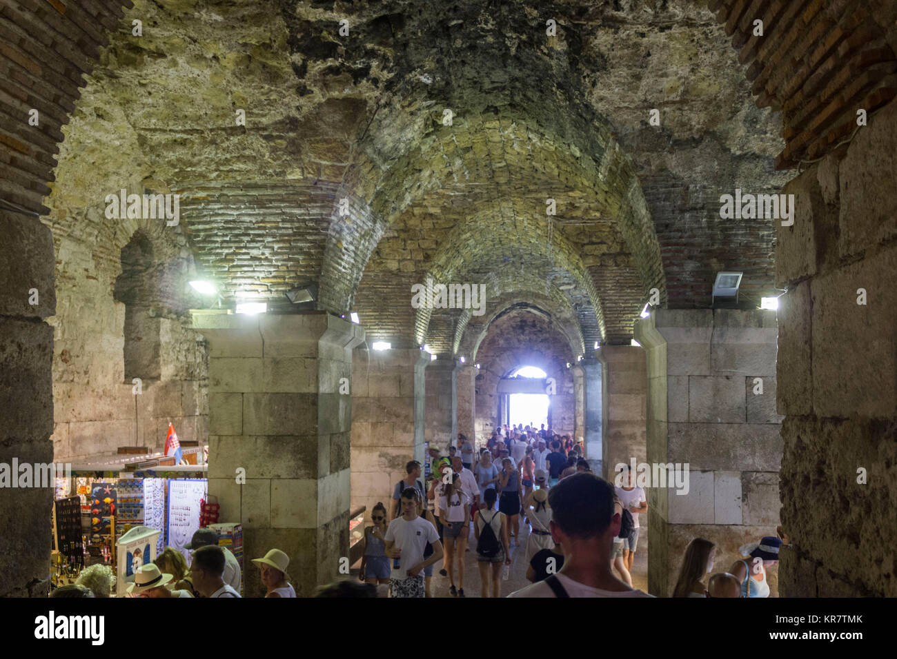 SPLIT, CROATIA - AUGUST 11 2017: Underground of Diocletian Palace in ...