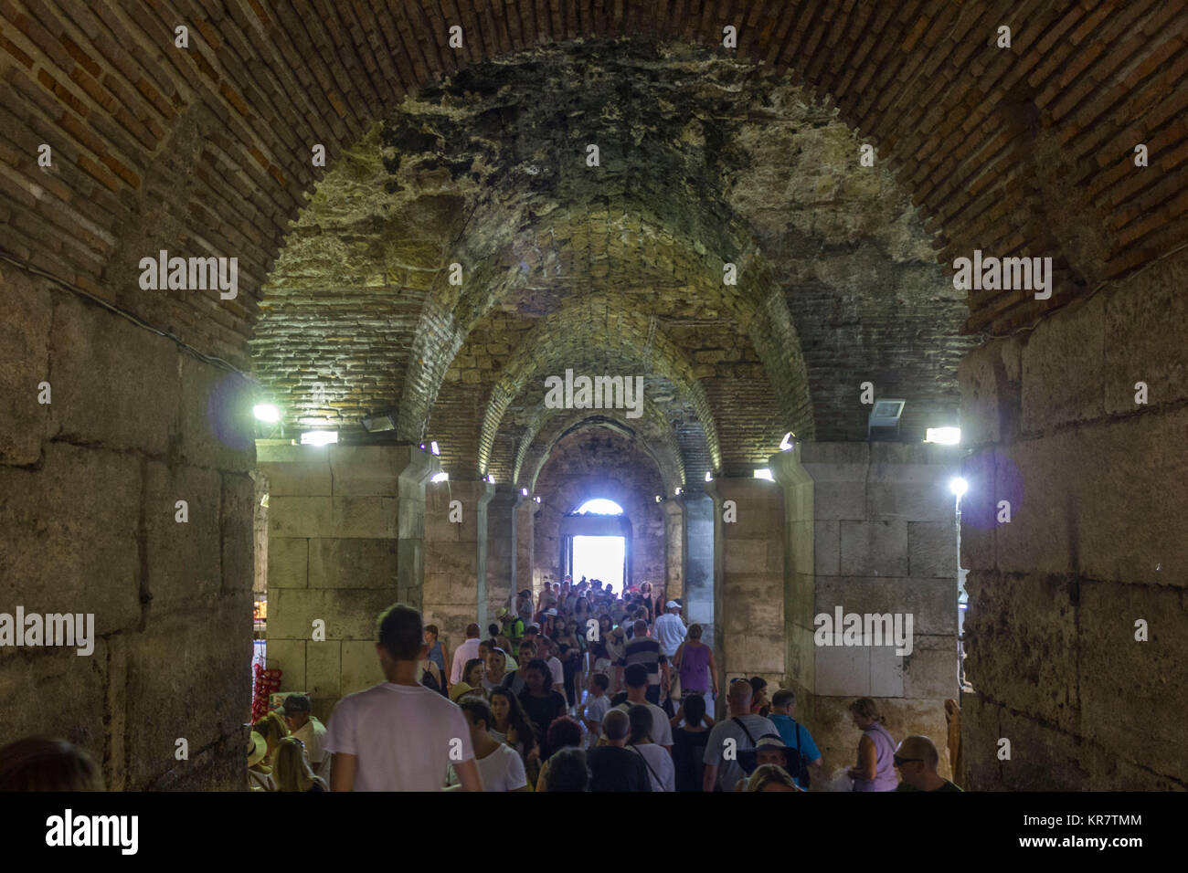 SPLIT, CROATIA - AUGUST 11 2017: Underground of Diocletian Palace in ...