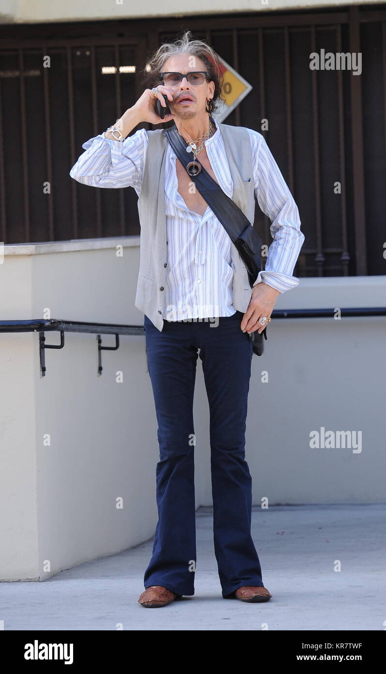 Steven Tyler kisses his driver and takes a selfie with a fan outside Le ...