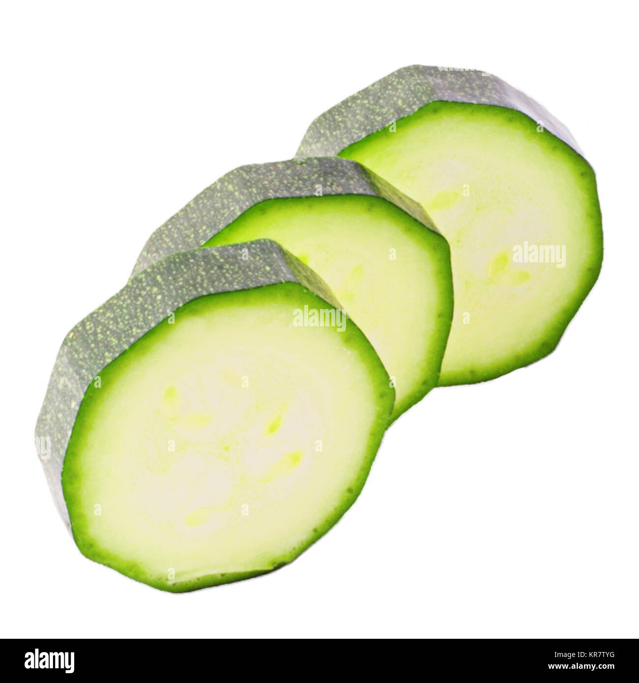 Isolated zucchini. Slices zucchini isolated on white background with ...