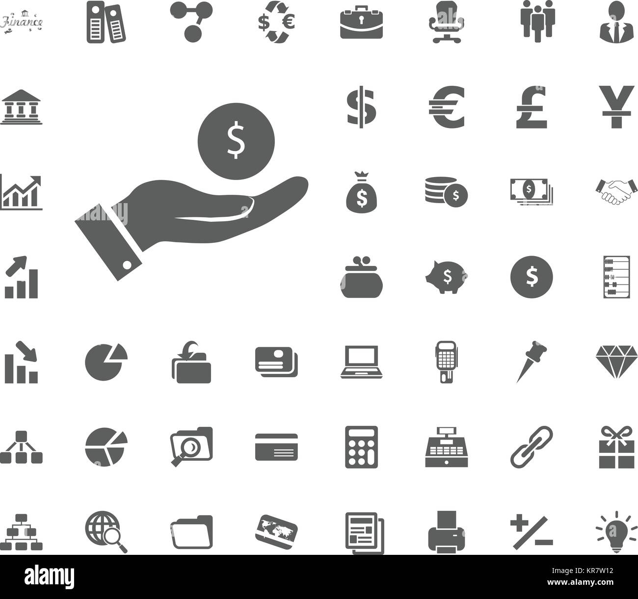 Hand and coin icon. money and finance icon set, vector icon Stock ...