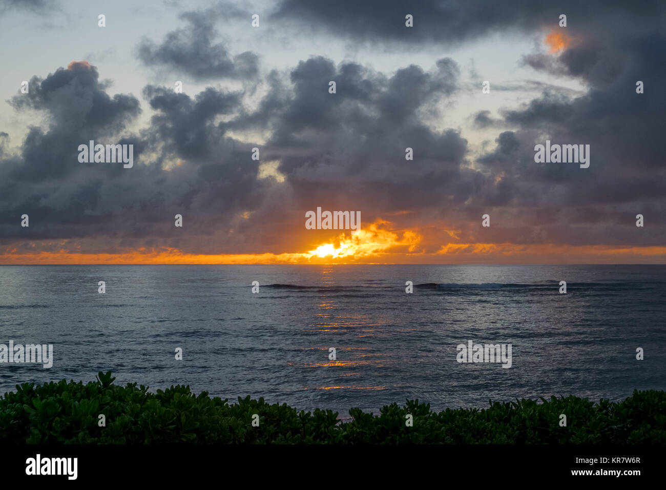 Beautiful Hawaiin Beach at Sunrise Stock Photo - Alamy