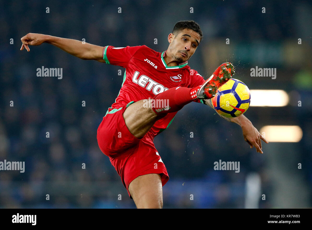 Swansea City's Kyle Naughton in action during the Premier League match ...