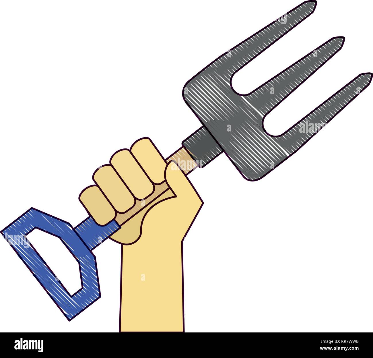 hand with gardening rake Stock Vector Image & Art - Alamy