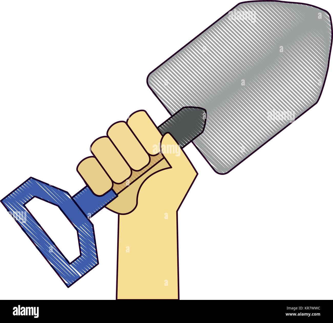 hand with gardening shovel isolated icon Stock Vector Image & Art - Alamy