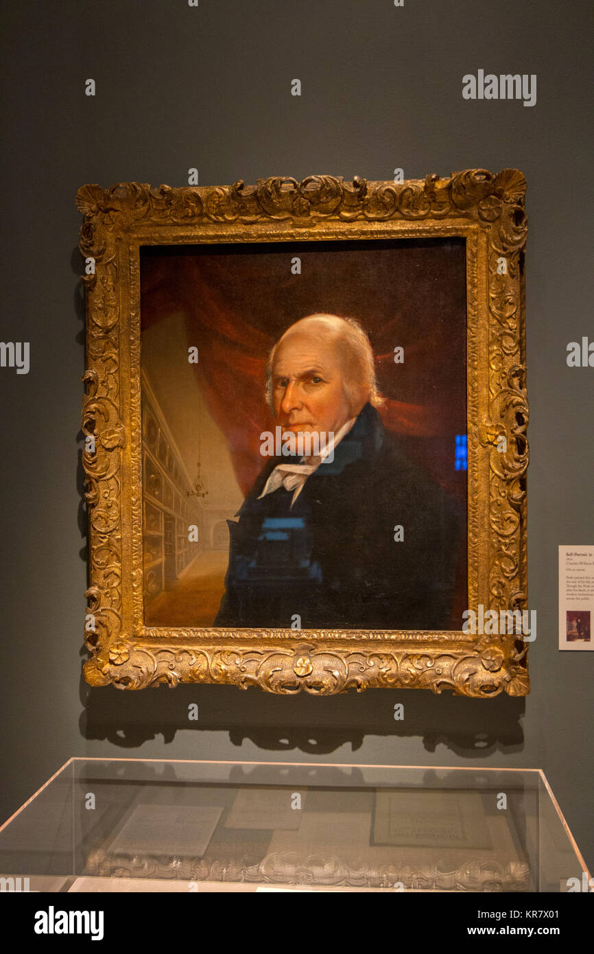 "Self Portrait in the Museum" by Charles William Peale in Philadelphia ...