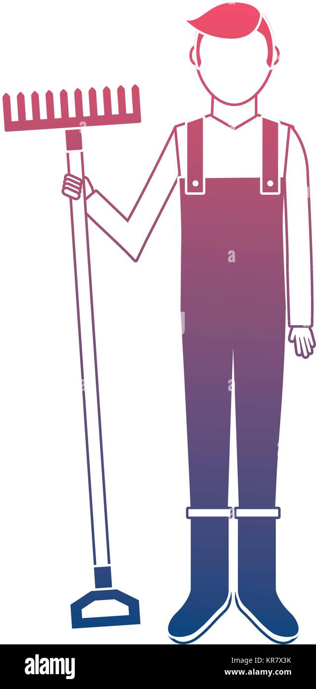 gardener with rake avatar character icon Stock Vector Image & Art - Alamy