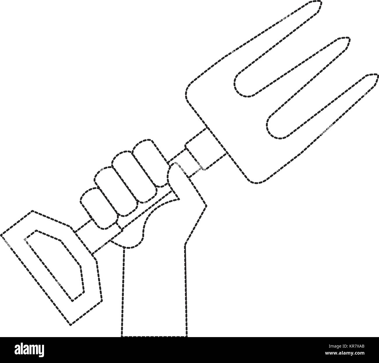hand with gardening rake Stock Vector Image & Art - Alamy