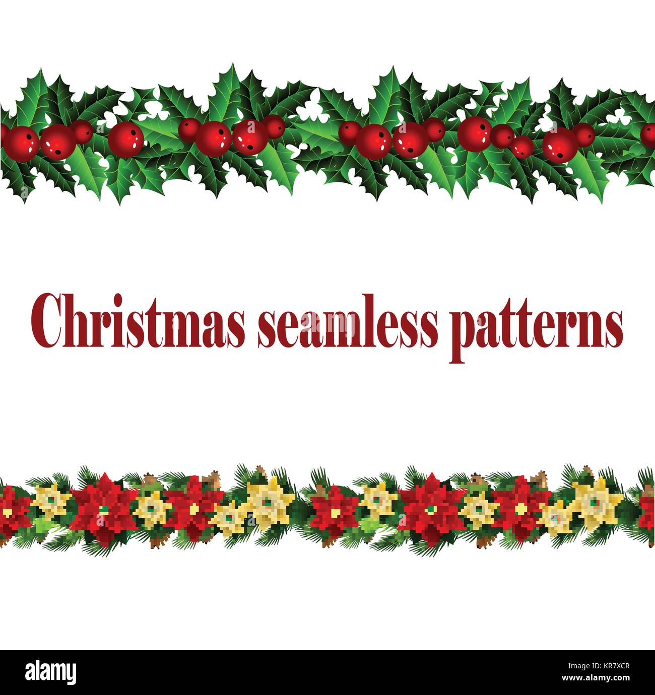 Set of n Seamless Christmas borders Stock Vector Image & Art - Alamy