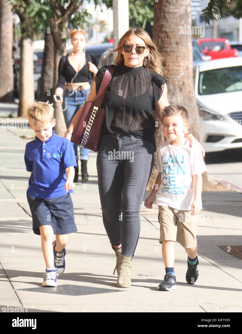 Hilary Duff out and about with her son Luca and his friend Featuring: Hilary Duff, Luca Comrie ...