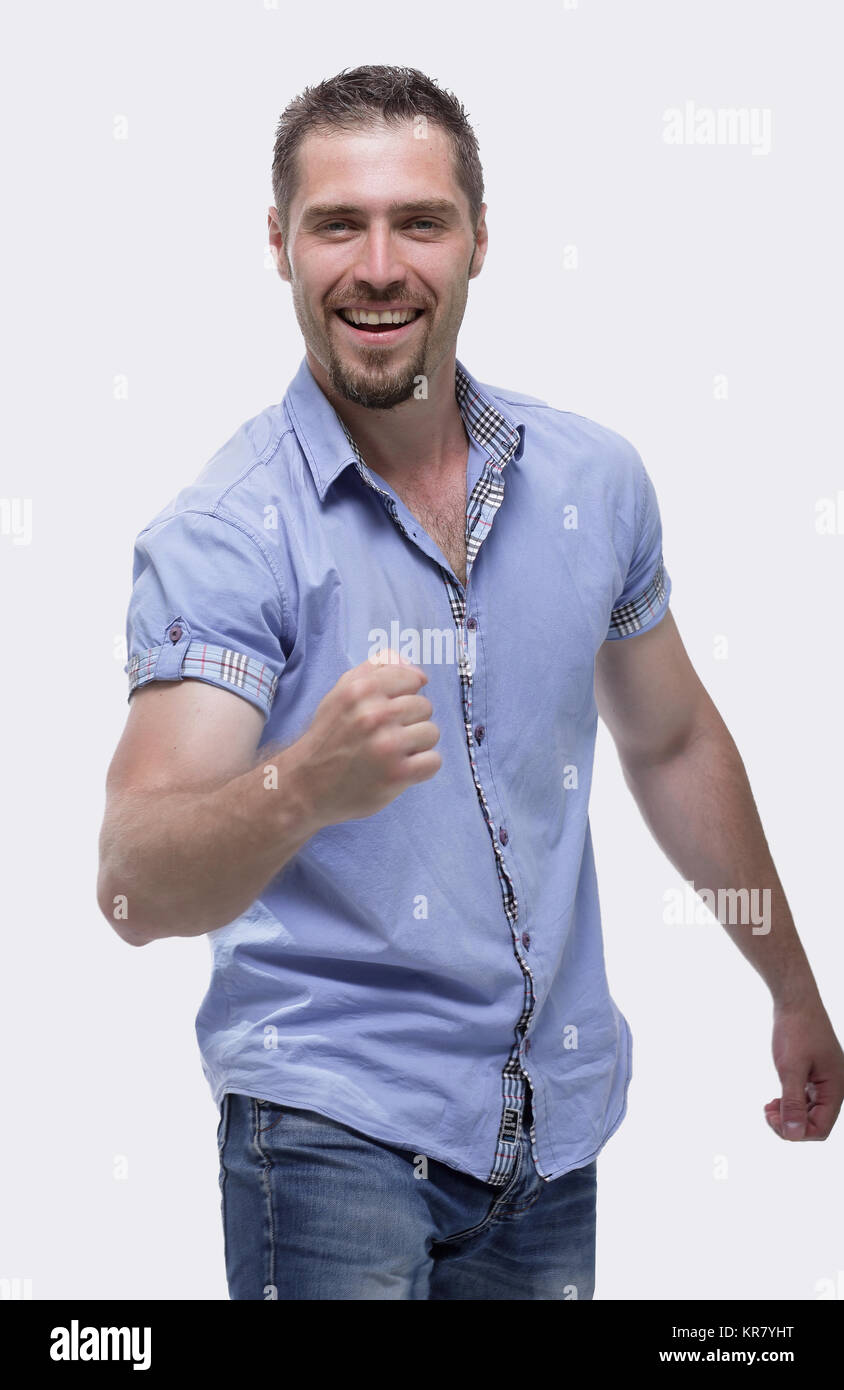 very happy modern man Stock Photo - Alamy