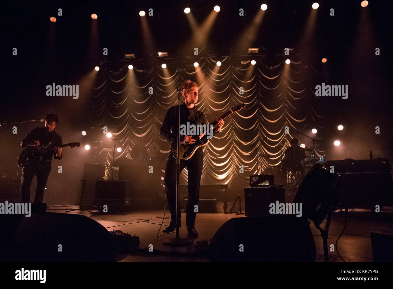 Spoon performs at Coliseu dos Recreios Featuring: Britt Daniel, Rob ...