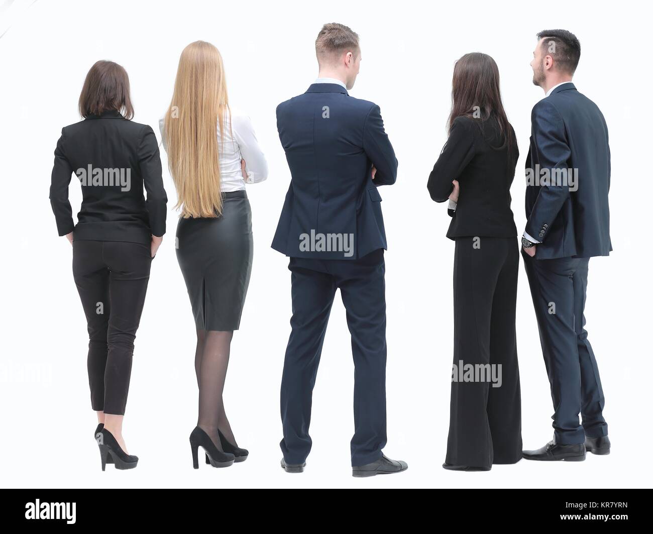 rear view. group of business people looking forward Stock Photo - Alamy