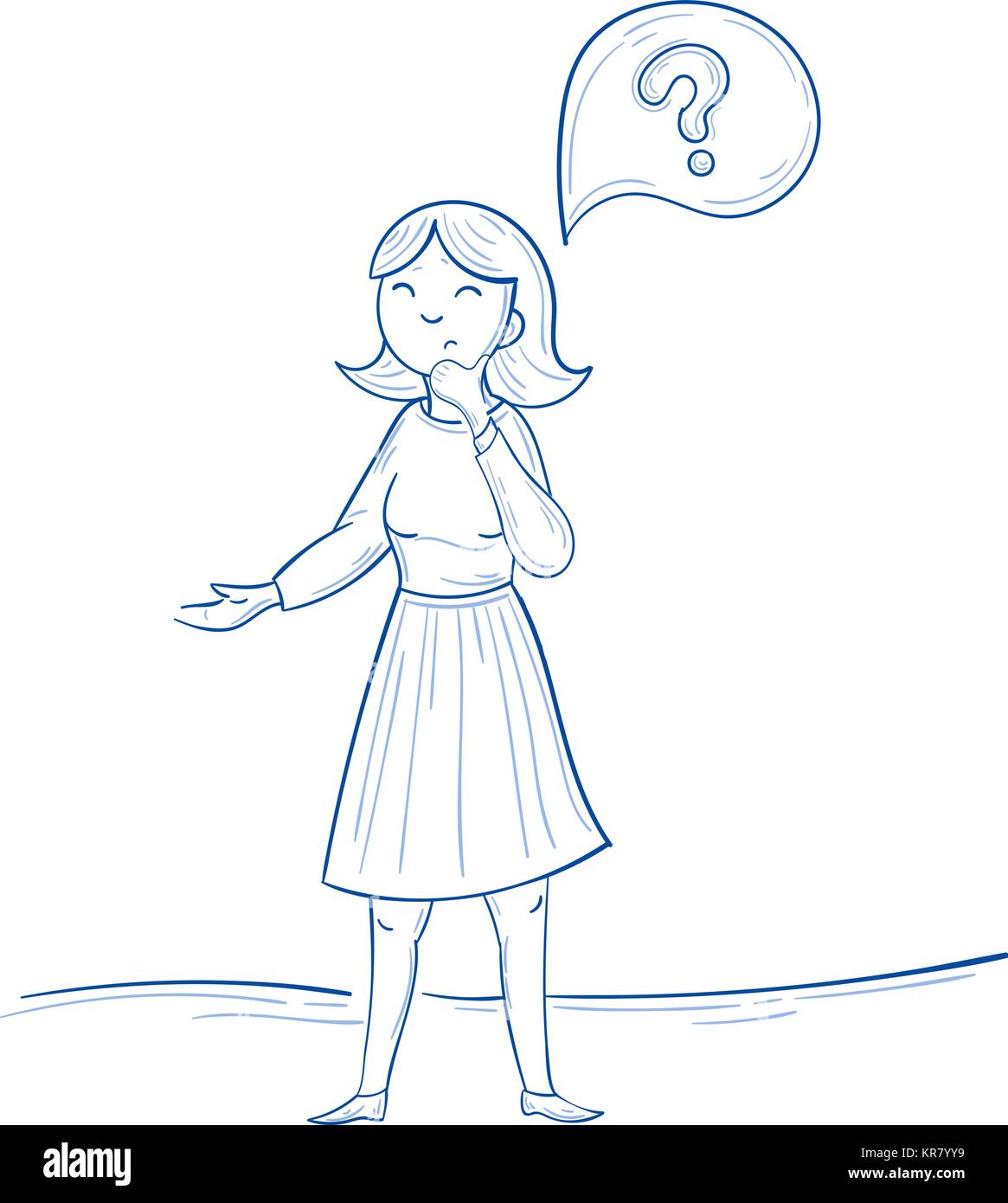 Woman is thinking. Question mark thought Stock Vector Image & Art - Alamy