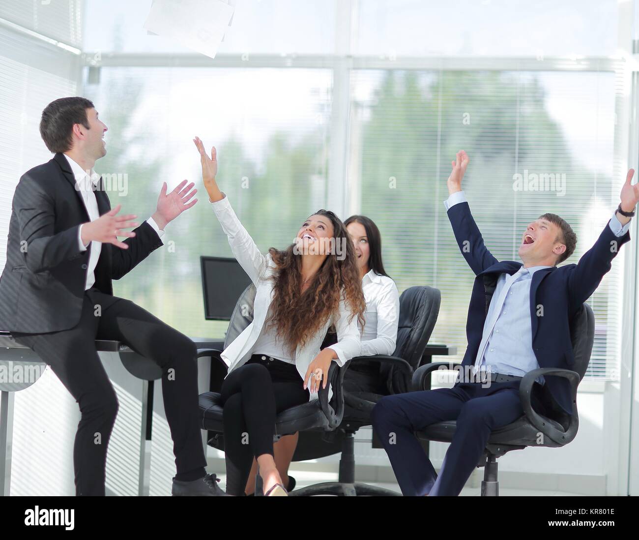business team celebrating their victory Stock Photo - Alamy